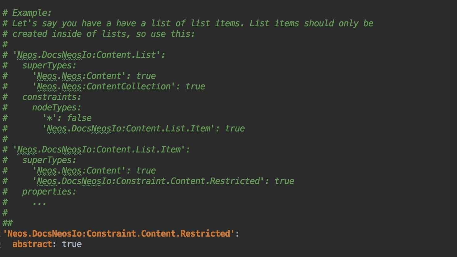Better NodeType Constraints - Tutorials - Neos Docs